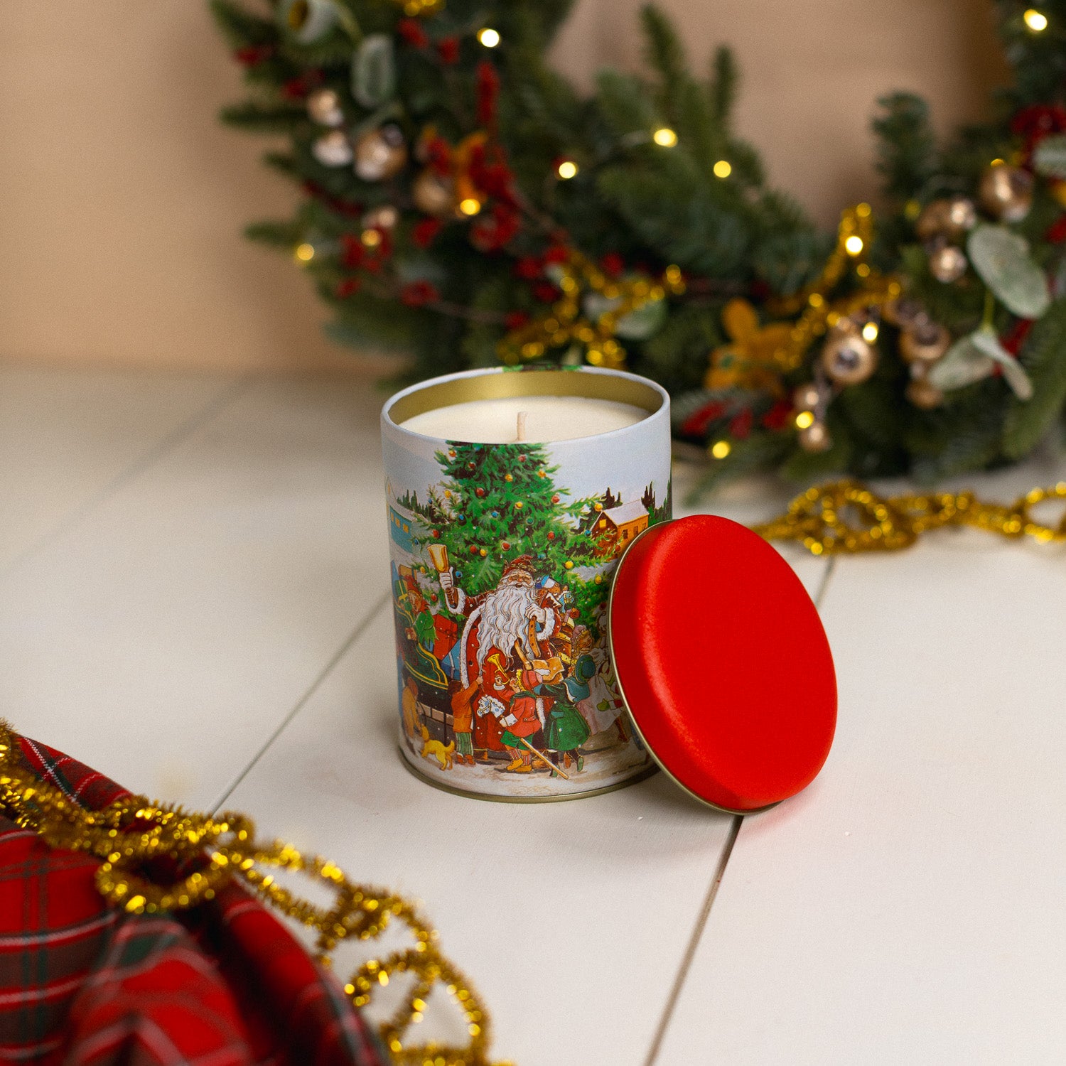 Tree Farm - Santa Cookie Tin – Antique Candle Co.