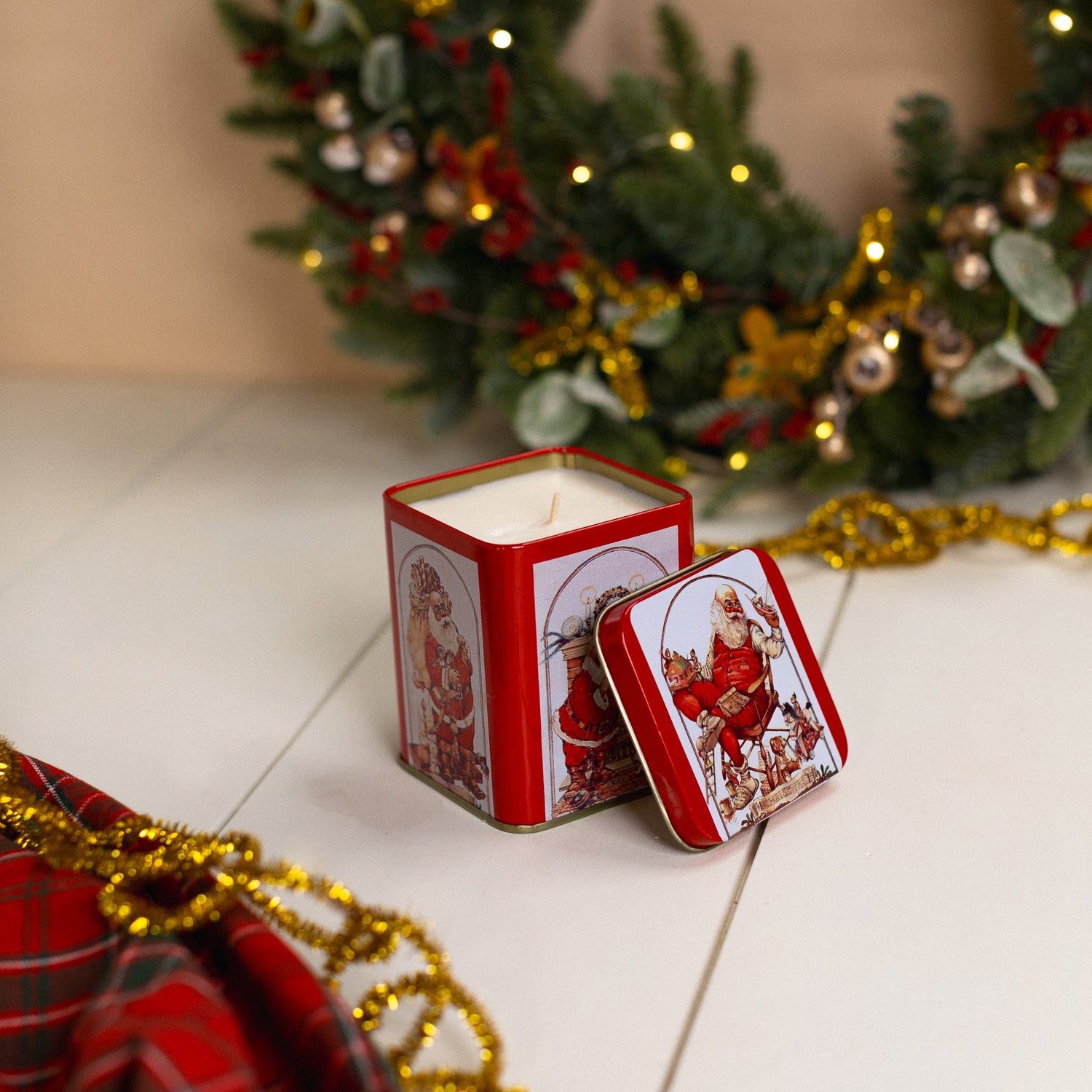 Tree Farm - Santa Cookie Tin – Antique Candle Co.