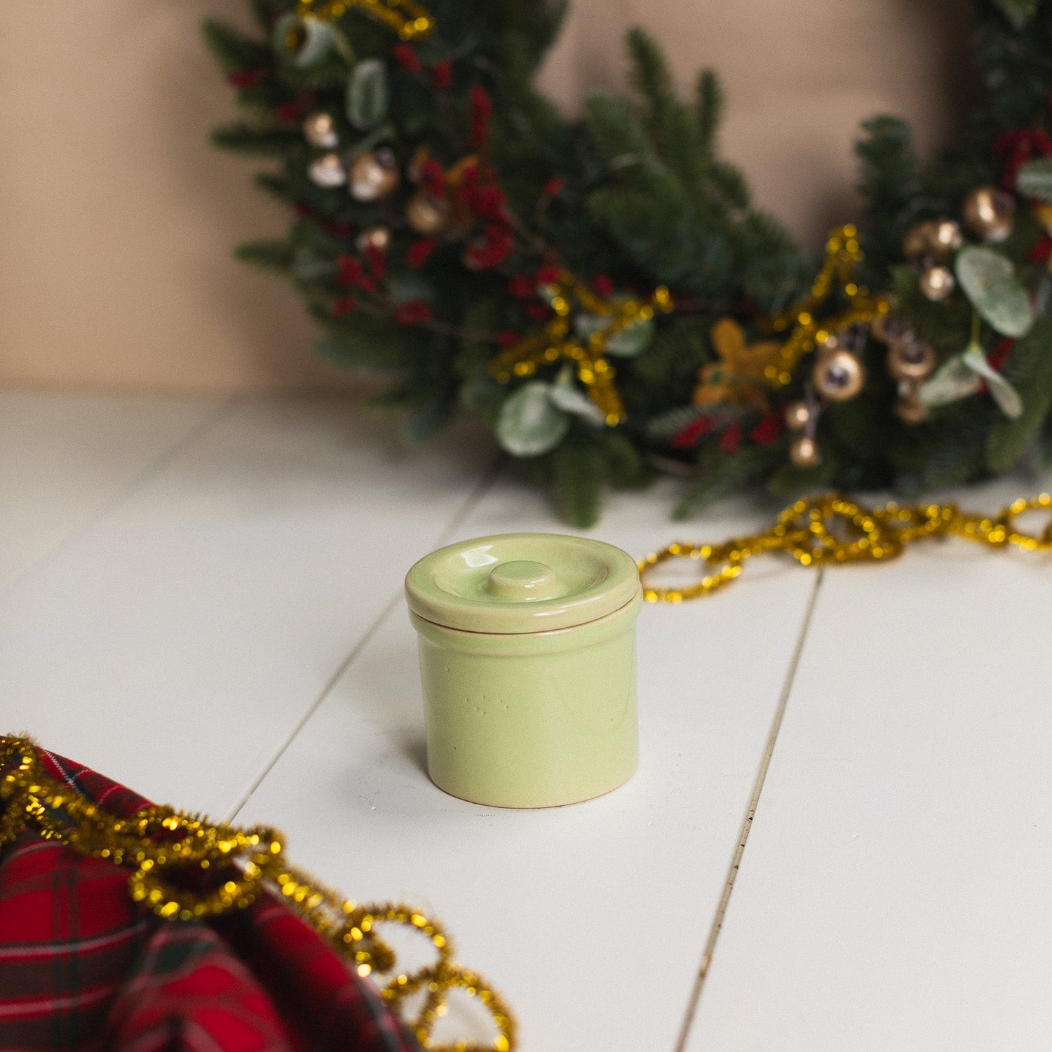 Tree Farm - Small Lime Crock – Antique Candle Co.