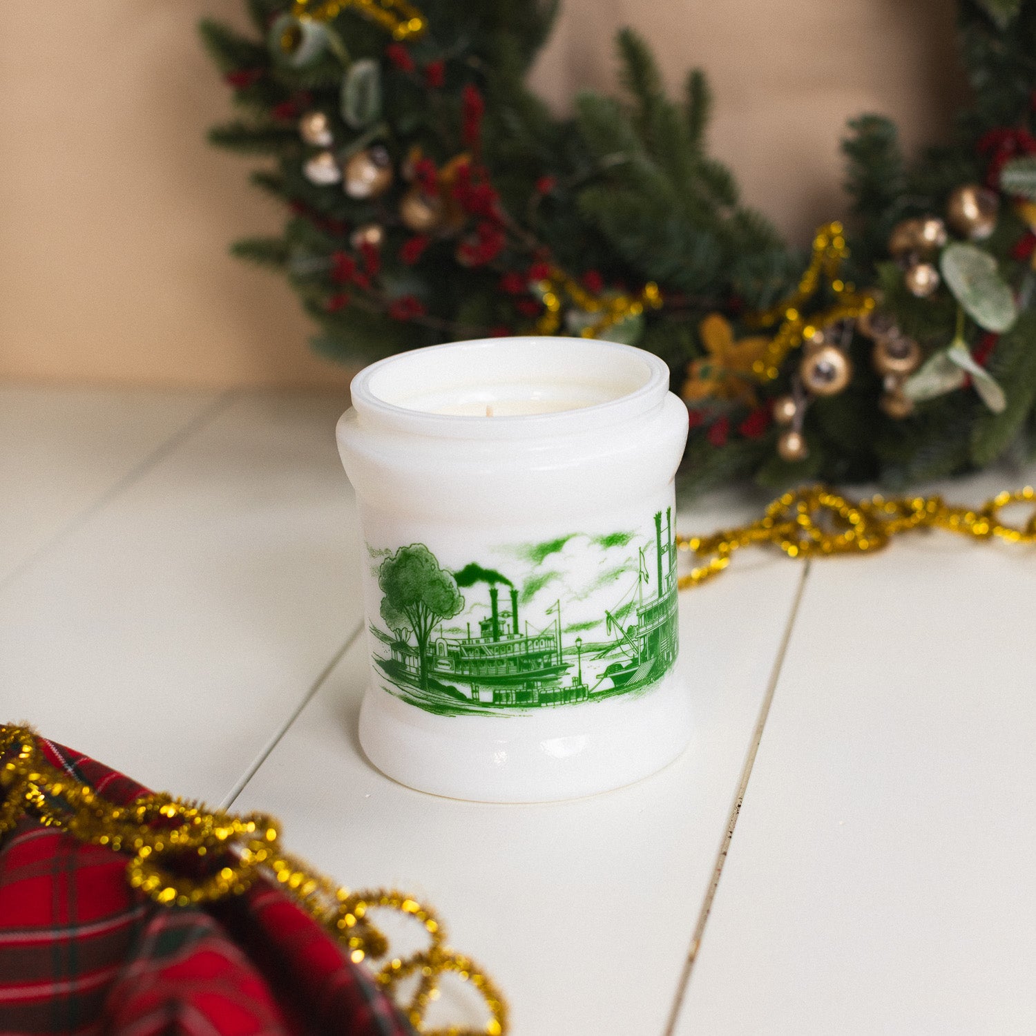 Tree Farm - Milk Glass Tobacco Jar – Antique Candle Co.